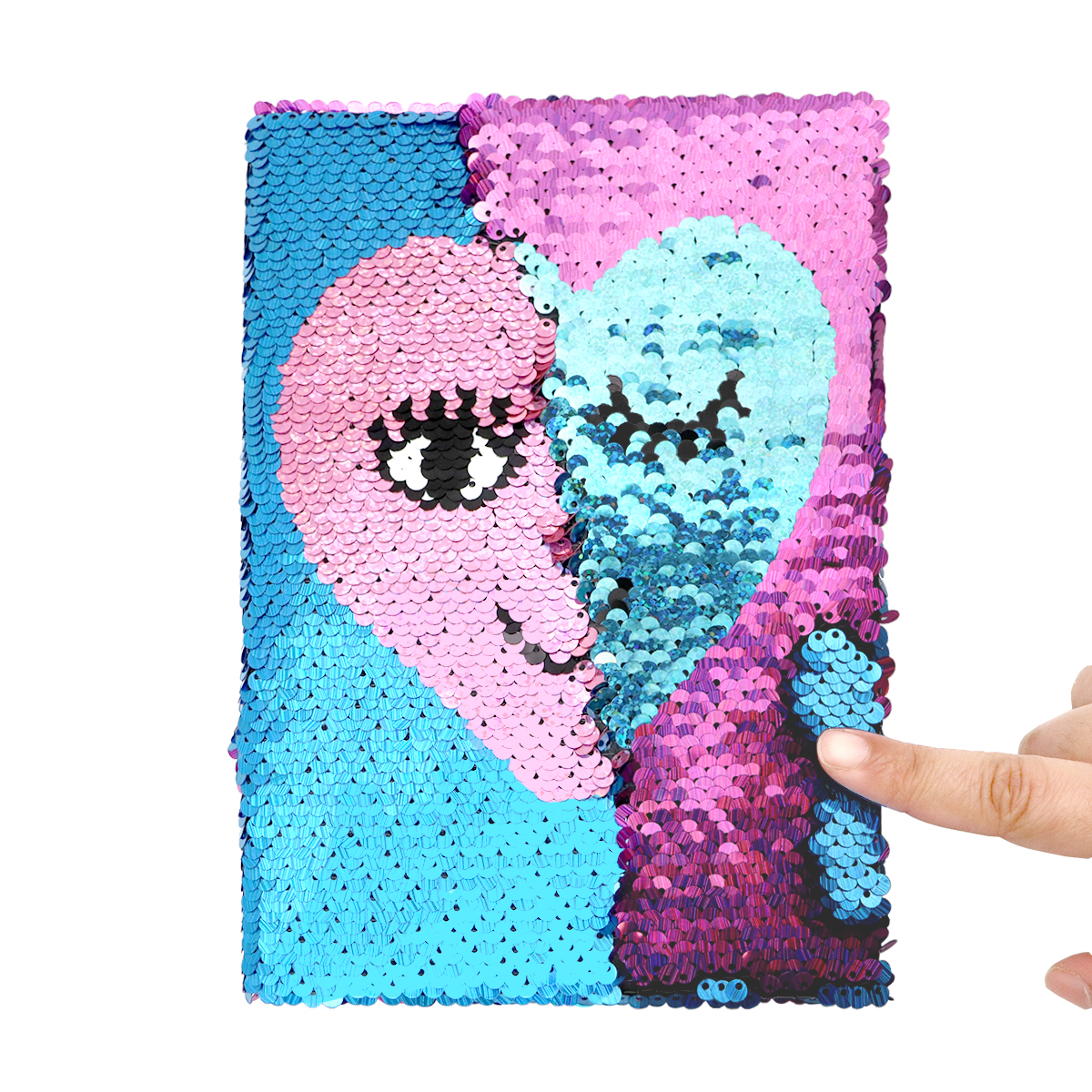 Unicorn Stationery A5 Sequin Heart Love Shape Journal Diary Notebook ...