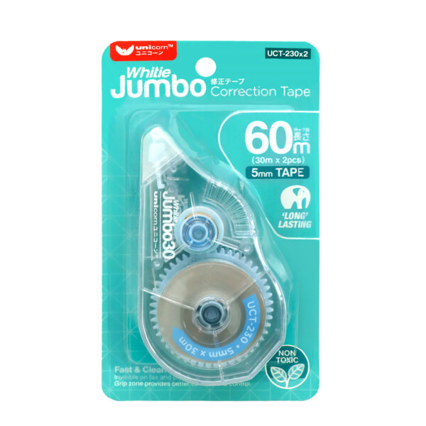 Unicorn Stationery 2in1 Jumbo Correction Tape 5mm x 60m UCT-230-2'S ...